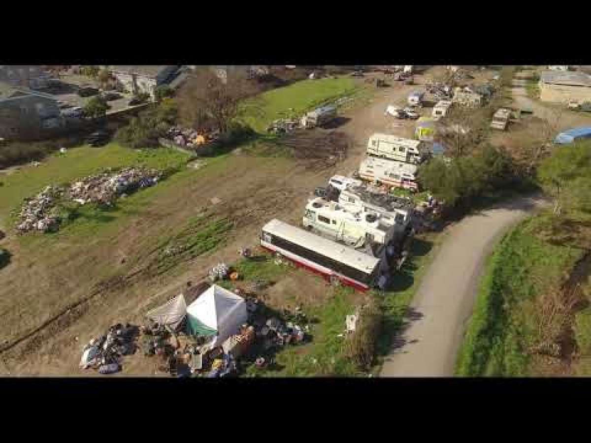 Drone video shows Santa Rosa homeless camp from above - The Press Democrat